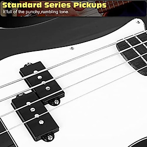Polar Aurora NEW Full Size 4 Strings Blue Electric Bass Guitar+ Amp Cord+ Gigbag…