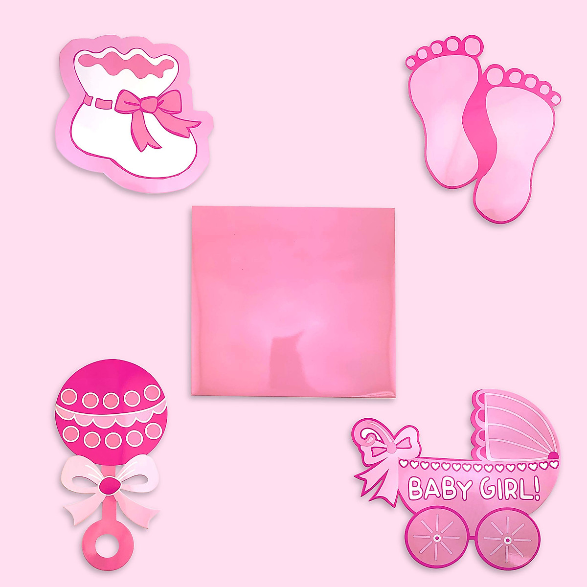 Adorox 3D Version Baby Shower Wishing Well Card Box Decoration (Girl)