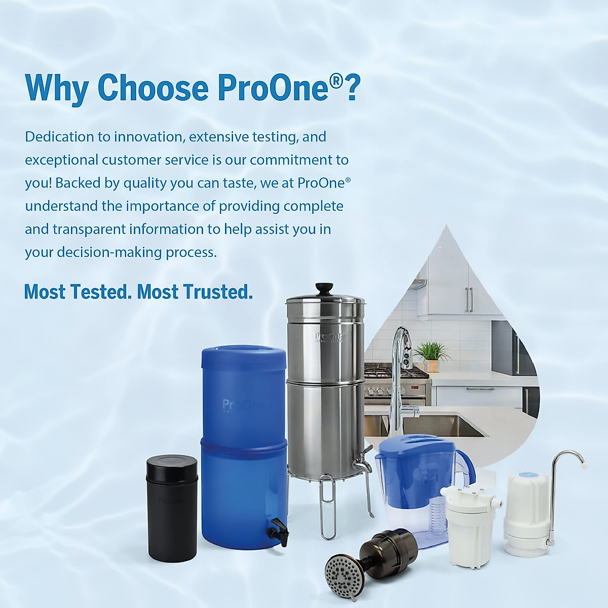 ProOne Scout II Personal Compact Gravity Water Filter System with 5-Inch Prepper Filter, Portable, Personal Water Filter for Hiking and Camping, Independently Tested Proven to Reduce PFAS