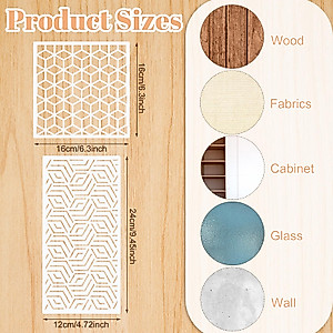 24Pcs Stencils for Painting, Reusable Geometric Painting Stencils Abstract Layering Christmas Stencil Decor for Painting on Wooden Furniture Floor Xmas Supplies