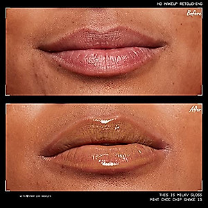 NYX PROFESSIONAL MAKEUP This Is Milky Gloss, Lip Gloss with 12 Hour Hydration, Vegan - Mint Chocolate Chip Shake (Mint Green)