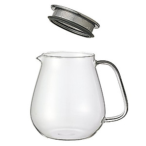 Kinto Stainless Unitea One Touch Teapot 720 Milliliter (24.35 Fl. Oz.) - Heat-resistant Glass Teapot with Stainless Steel Strainer in Lid (Japan Import)
