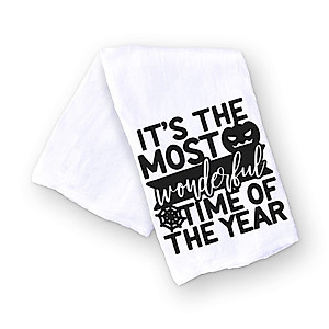 Handmade Funny Kitchen Towel - 100% Cotton Autumn It's The Most Wonderful Time of the Year Kitchen Towel - 28x28 Inch for Chef Housewarming Pumpkin Birthday Gift (It's the Most Wonderful Time...)