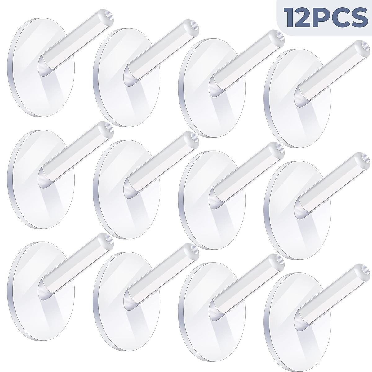 Namalu 12 Pieces Hat Hook for Wall Acrylic Hooks Clear Adhesive Hooks Mounted Cowboy Hat Rack Adhesive Coat Hooks Decorative Robe Hook for Bathroom Kitchen Hanging Clothes Towel Bag Purse and More