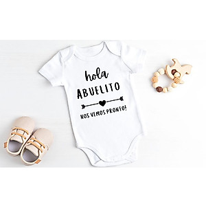 Hola Abuelito Baby Pregnancy Announcement White 0-3 Months