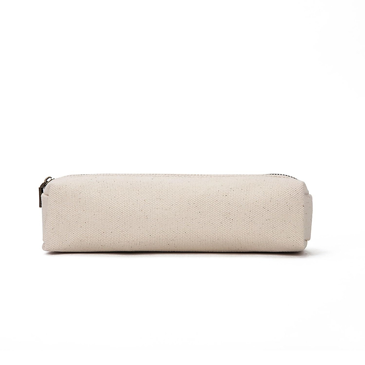 【YONBEN】Canvas pencil case cartuchera para poner boligrafo stationery bag pencil case storage cosmetic bag (Beige, S)