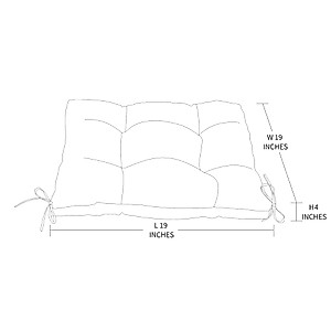 QILLOWAY Indoor/Outdoor Square Seat Patio Cushion -Pack of 2,19-Inches (Silver/Grey)…