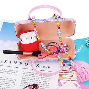 Hifot Mermaid Hard Eyeglass Case, Makeup Storage Bag Portable Sunglasses Pouch with Handle