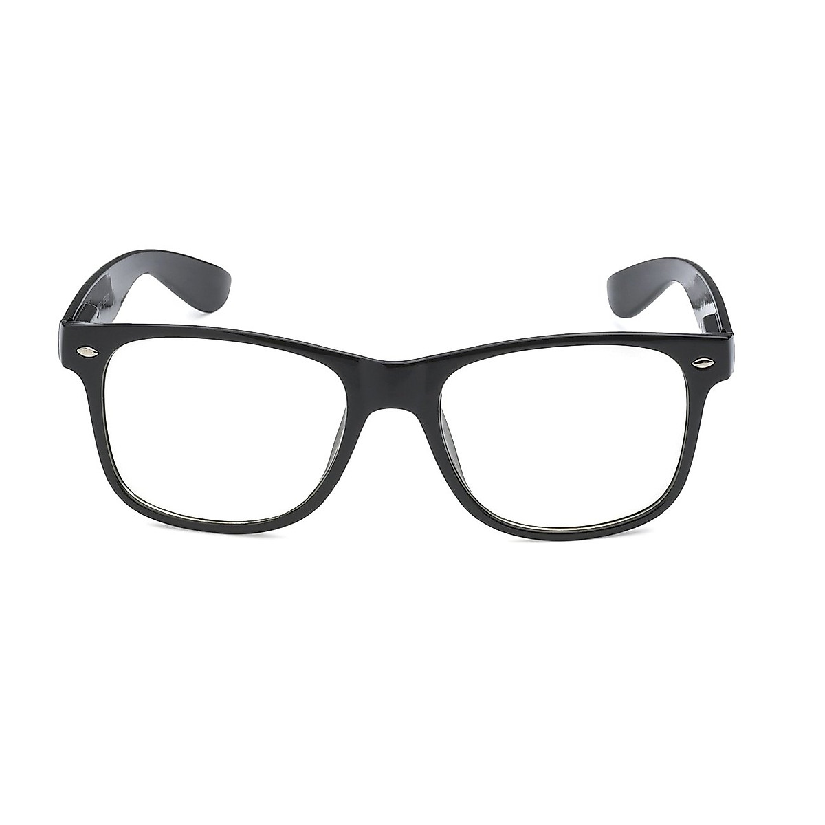 MODA Retro Nerd Geek Oversized Black Framed Spring Temple Clear Lens Eye Glasses