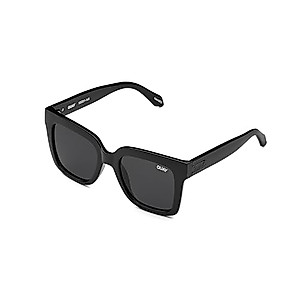 Quay - Womens Sunglasses, Polarized Square Lenses with UV Protection, Oversized Sunglasses (Icy, Black)
