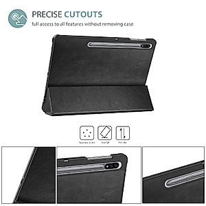 ProCase Cover for Galaxy Tab S7 Fe Case 2021/Galaxy Tab s8 Plus Case 2022/Galaxy Tab s7 Plus Case 2020 with S Pen Holder, Slim Smart Cover Stand Folio Case -Black