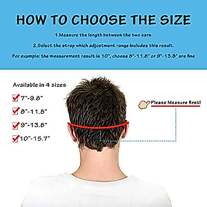 BERYLER® 4 Pack Adjustable Glasses Strap for Kids (7" to 9.8"), Durable Sunglass Strap, Waterproof Eyeglass Strap, Anti-Slip Glasses Holder Strap (Black)