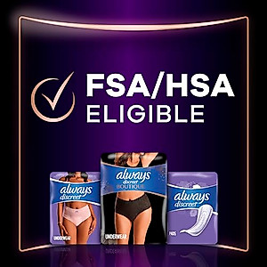 Always Discreet Boutique Adult Incontinence and Postpartum Underwear for Women, Maximum Protection, XL, Rosy, 16 Count (Packaging May Vary)