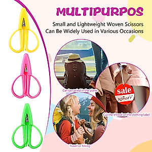 3 Pcs Travel Scissors, Tiny Stainless Steel Scissors with Cover, Mini Thread Snips Crochet Scissors Small Sewing Scissors Portable Snips for Crochet, Sewing, Crafts