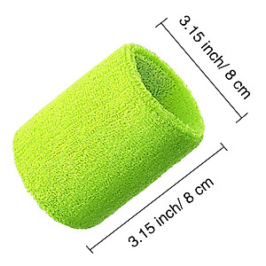 WILLBOND 6 Pack Wrist Sweatbands Paris Sports Competitions Wrist Bands Absorbent Sweatbands for International Sports Party Tennis Football Basketball Running Working(Neon Pink, Neon Green, Sky Blue)