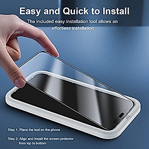 JETech Shatterproof Screen Protector for iPhone 11/iPhone XR 6.1-Inch, Full Coverage Military Grade Diamond Hard Tempered Glass Film with Easy Installation Tool, 2-Pack