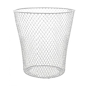 Essentials Wire Mesh Waste Basket (White)