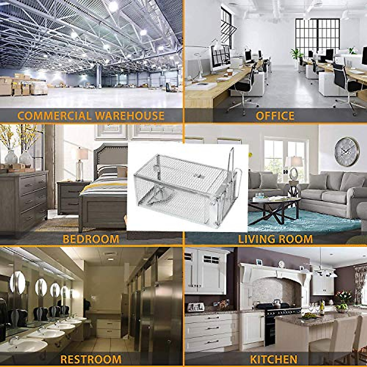 2-Pack Humane Rat Cage Traps, Live Mouse Rat Traps Catch and Release for Indoor Outdoor, Small Animals Traps, Easy to use, Pet Safe ( 10.6"x 5.5"x 4.5" )