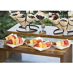 TableCraft Products BAMDB45 Serving Boat, Disposable Pinewood, 4.7" x 2.5", Large (Pack of 50)