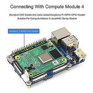 XYGStudy CM4-IO-BASE-B and USB HDMI Adapter, for Raspberry Pi Compute Module 4