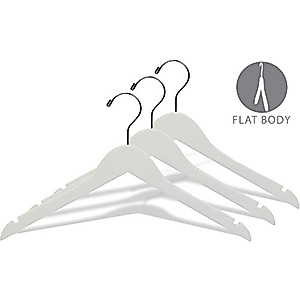 The Great American Hanger Company Wooden Suit Clothing Hangers, Box of 100, White Finish - 200222-100