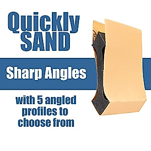 11 Piece 21 Profile Contour and Angle Sanding Grip Pack for Sanding Inside and Outside Angles Beads Corners Flutes Sign Lettering Ceramics Molding Plastic Auto Body Marine Wood and Around The Home