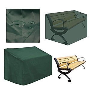 YIREAUD Garden Bench Cover,2-Seater Heavy Duty Patio Bench Loveseat Cover,Waterproof Outdoor Sofa Cover,Lawn Patio Furniture Covers with Air Vent, Green