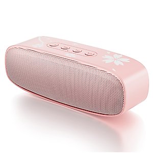 Mytrix Sakura Pink Cherry Blossom Bluetooth Speaker, Portable Wireless Speaker with Bluetooth 5.0, Dual Pairing, Outdoor Speakers with HD Sound and Bass for Home, Party, and Travel (Renewed)
