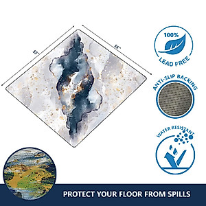 Texas Blessings Splat Mat - Busy Baby Mat | High Chair Mat for Floor | Baby Led Weaning Supplies | Splat Mat for Under High Chair | Baby Placemat | Arts | Crafts | Waterproof | Large 55x55”