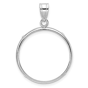 Wideband Distinguished Coin Jewelry 14kw Polished Prong 22.0mm Coin Bezel Pendant
