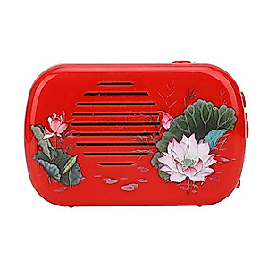 GLOGLOW Buddha Music Player, Portable 22 Buddhist Songs Player Machine for Household Travel Temple(Jujube Red)(Red)