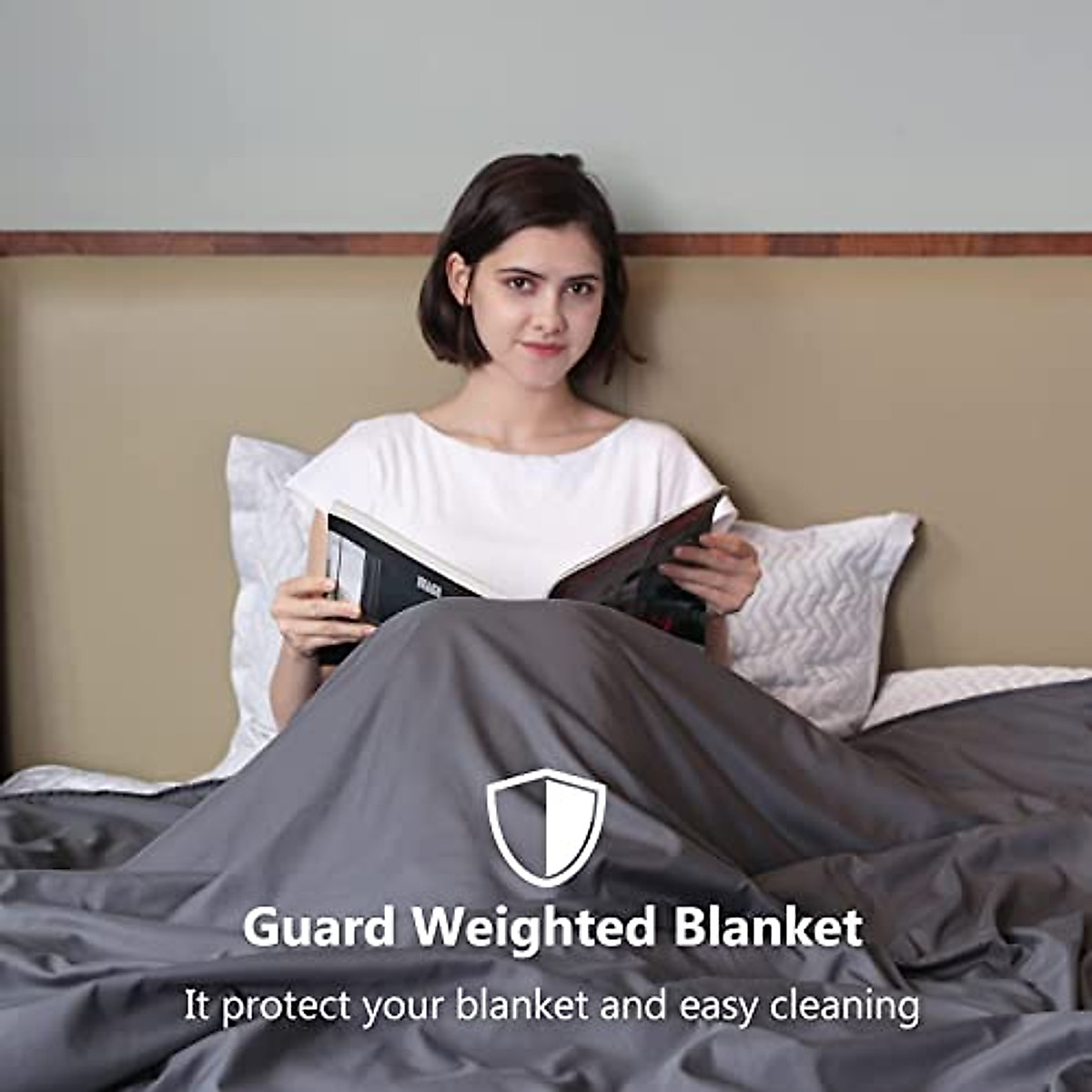 Syrinx Weighted Blanket Cover Cooling Queen Size 60"x80" Dark Grey (Comfortable and Breathable Fabric)