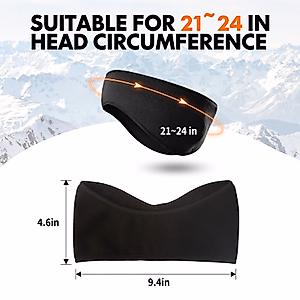 Lauzq Winter Fleece Ear Warmers Muffs Headband for Men Women Kids Ski Running Cycling