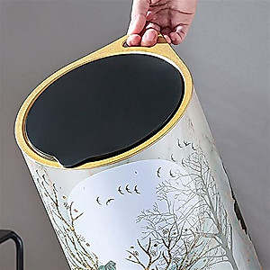 KIZQYN Garbage Can 8L Exquisite and Durable Foot-Operated Trash Can Retro Style Home Living Room Bedroom Stainless Steel Garbage Can Kitchen Bin (Color : E)