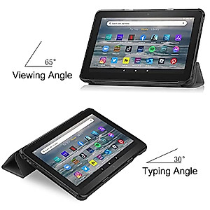 Tablet PC Case Case Compatible with Kindle Fire 7 (2022 Release),Tri-Fold Smart Tablet Case, Hard PC Back Shell Slim Case Multi- Viewing Angles Stand Hard Shell Folio Case Cover,Auto Sleep/Wake Table