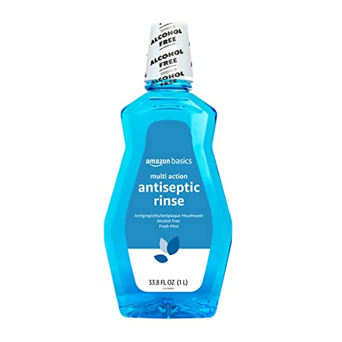 Amazon Basics Multi Action Antiseptic Rinse, Alcohol Free, Fresh Mint, 1 Liter, 33.8 Fluid Ounces, 1-Pack (Previously Solimo)