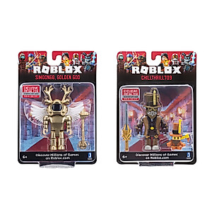 Roblox Action Collection - Steampunk, Simoon68 Golden God + chillthrill709 Two Figure Bundle [Includes 2 Exclusive Virtual Items]