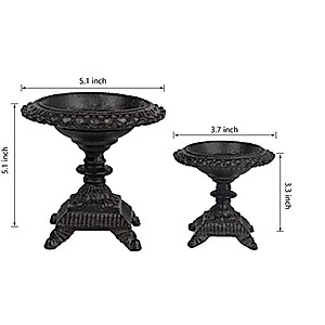 Vixdonos Rustic Pillar Candle Holders Set of 2 Farmhouse Iron Candlestick Holder Garden Decorative Candle Stand Fits for 2 Inches,3 Inches Pillar Candles