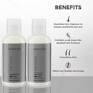 MOEHAIR Duo Pack (Hair Guard Shampoo & Conditioner) | Stimulates Follicles | Prevents Thinning | Strengthens & Repairs Damaged Hair | Paraben & Sulfate Free (3.4 Fl. Oz)