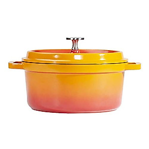 G.E.T. CA-011-O/BK Heiss Lightweight Cast Aluminum Dutch Oven, 2.5 Quart, Round, Orange