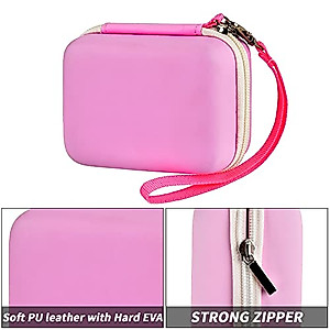 Carrying & Protective Case for Digital Camera, AbergBest 21 Mega Pixels 2.7" LCD Rechargeable HD/Kodak Pixpro/Canon PowerShot ELPH 180/190 / Sony DSCW800 / DSCW830 Cameras for Travel-Pink