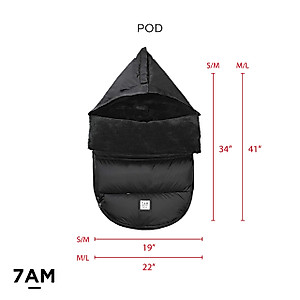 7AM Enfant Universal Stroller Footmuff - Water Repellent Winter Bunting Bag for Strollers & Car Seats, Soft Micro-Fleece & Plush Lined Stroller Footmuff for Baby Boy & Girl | PlushPOD