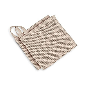 Bean Products Hemp Washcloth - Loose Weave Design for Effective Cleaning - Open Knit Exfoliating Wash Cloth - Fast Drying, Anti-Fungal, Eco-Friendly Hemp & Organic Cotton - 10” x 12”, 1 Pack