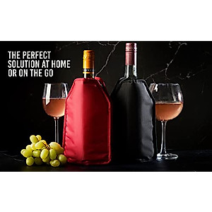 The Wine Chiller Wine Cooler Sleeve, High Quality Solid Gel Wine Sleeve, Black