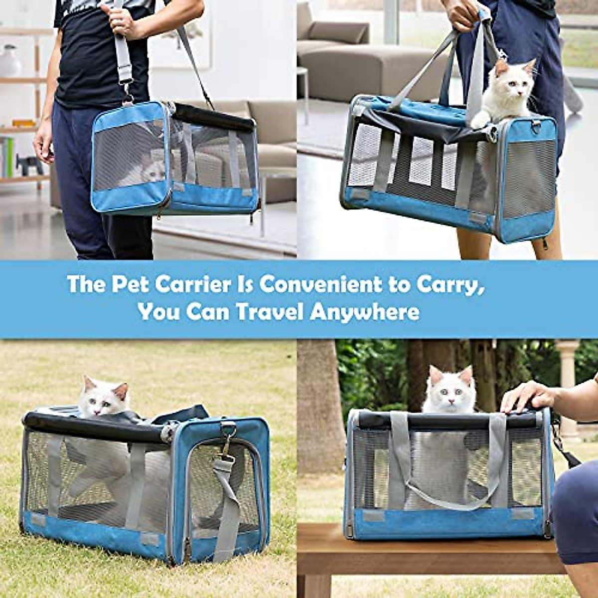 GAPZER Pet Carrier for Large and Medium Cats, Soft-Sided Pet Carrier for Big Medium Cats and Puppy, Dog Carriers Cat Carriers Pet Privacy Protection Travel Carrier
