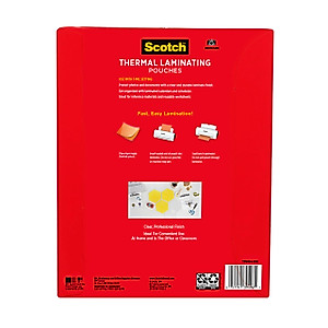 Scotch Thermal Laminating Pouches Premium Quality, 5 Mil Thick for Extra Protection, 100 Pack Letter Size Laminating Sheets, Our Most Durable Lamination Pouch, 8.9 x 11.4 inches, Clear (TP5854-100)
