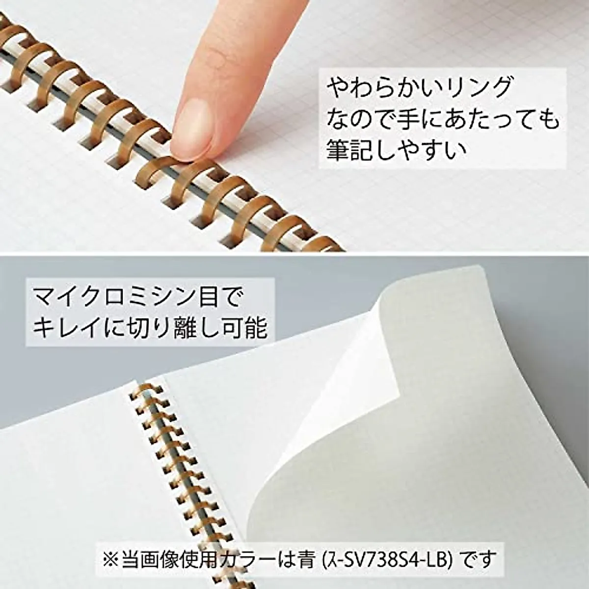 KOKUYO Sooofa Soft Ring Notebook, 0.2 inch (4 mm) Grid Ruled, 80 Sheets, B6 Deformation, Set of 5 Colors, Japan Import (SU-SV748S4)