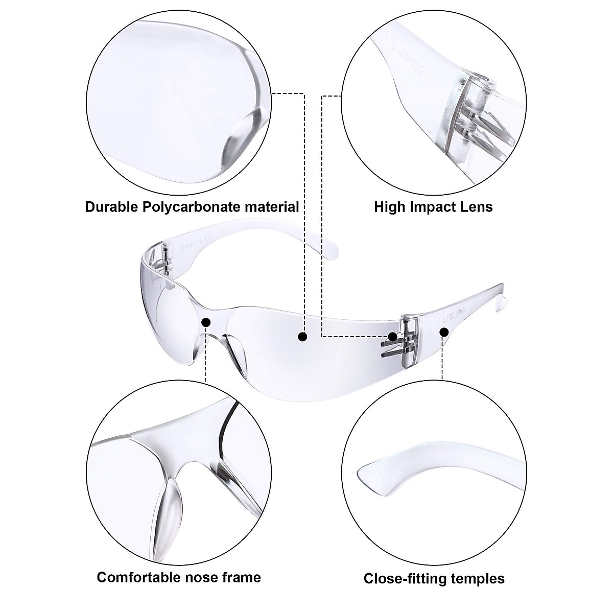 Frienda 24 Pieces Polycarbonate Eyewear Glasses Impact Resistant Lens, One Size for Eyes(Clear)