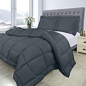 Utopia Bedding Queen Comforter Set with 2 Pillow Shams - Bedding Comforter Sets - Down Alternative Grey Comforter - Soft and Comfortable - Machine Washable