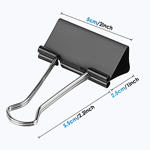 40 Pcs Extra Large Binder Clips 2 Inch for Office